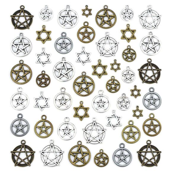 No Brand | Jewelry | Jialeey48pcs Mixed Magic Pentacle Hexagram Star ...